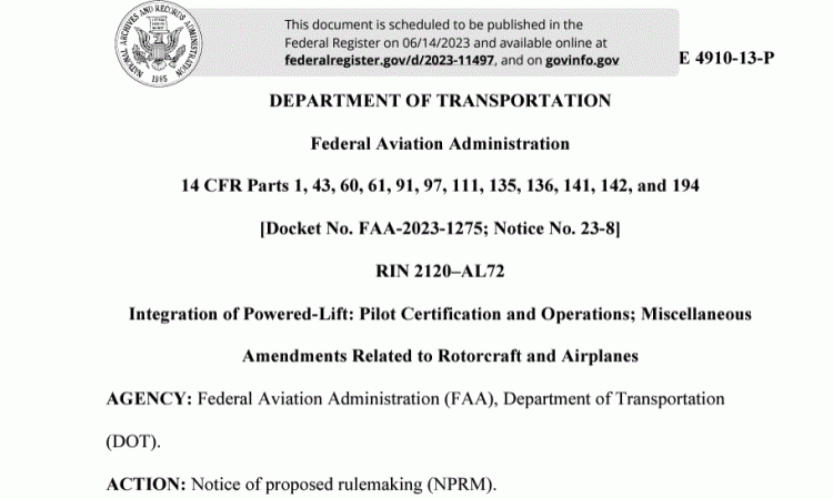 “FAA publishes NPRM for first eVTOL pilot certification rules” – GAMA ... “FAA publishes NPRM for first eVTOL pilot certification rules” – GAMA ...